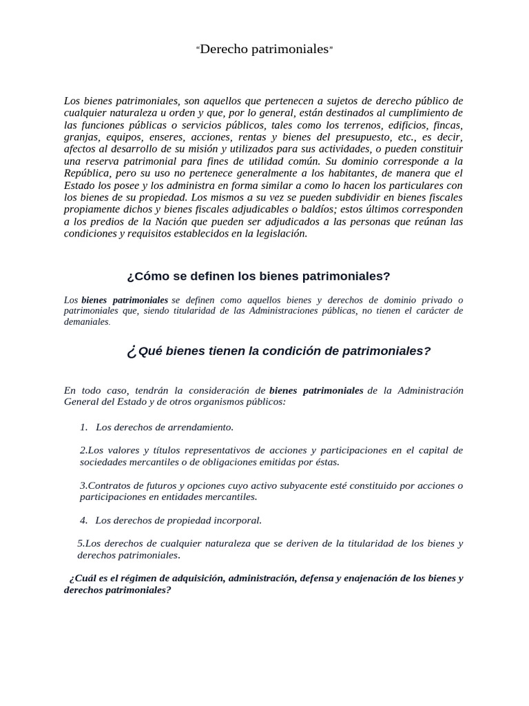 Derecho Patrimoniales John | PDF