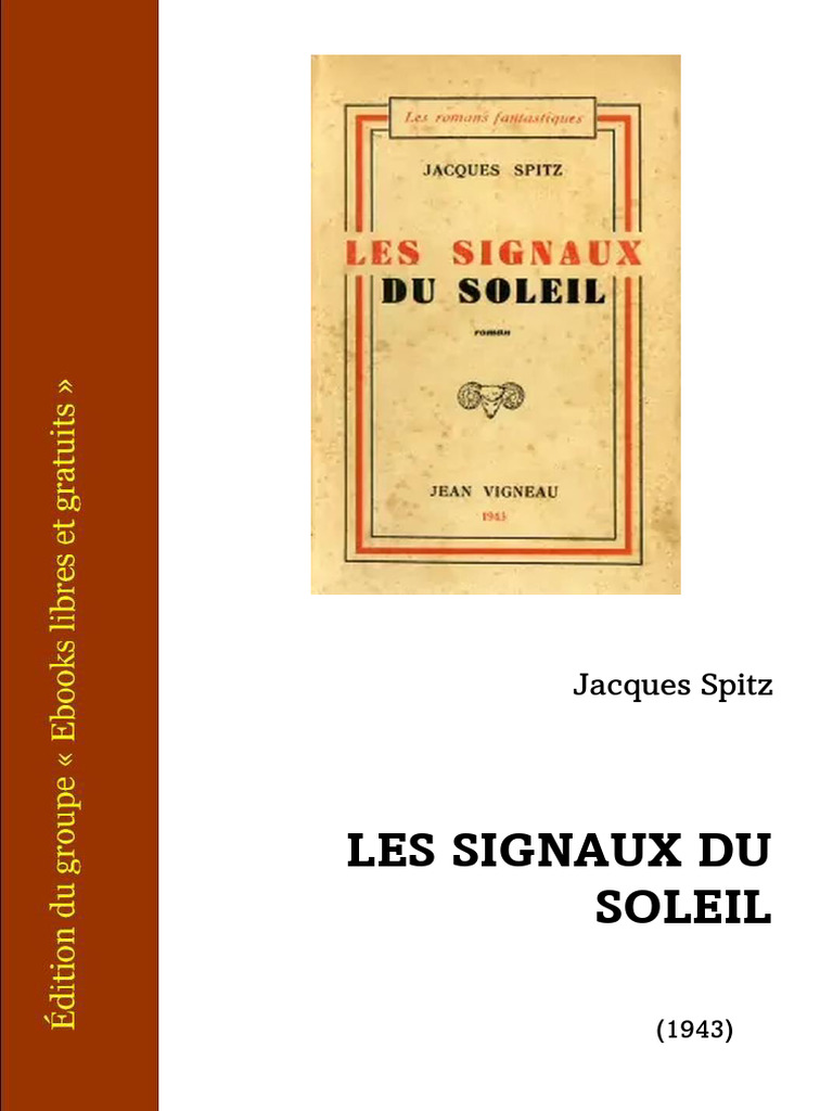 Roman Fantastique - SPITZ, JACQUES - Les Signaux Du Soleil | PDF