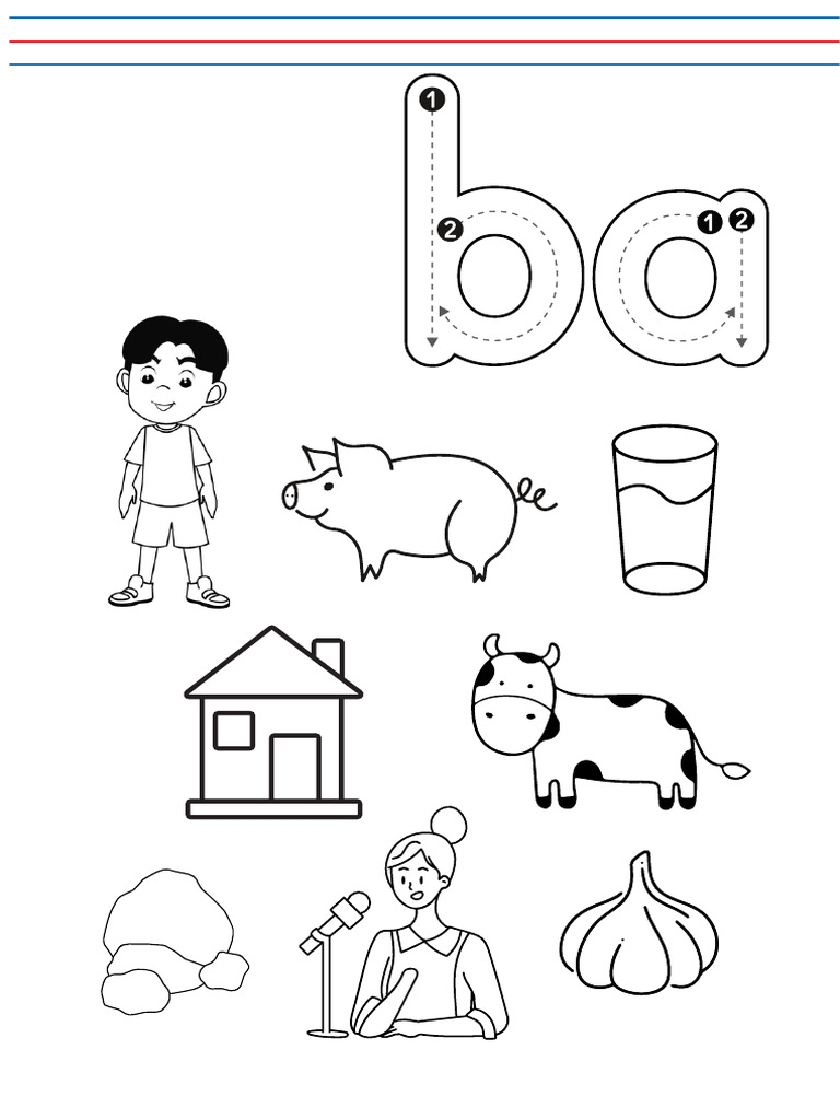 Mga Salitang Nagsisimula Sa BA Coloring Worksheet | PDF