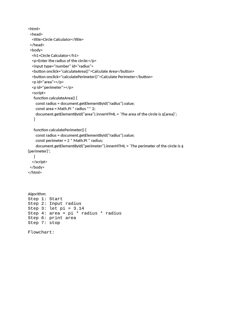 Write An Algorithm, Draw A Flowchart and Write A JavaS | PDF