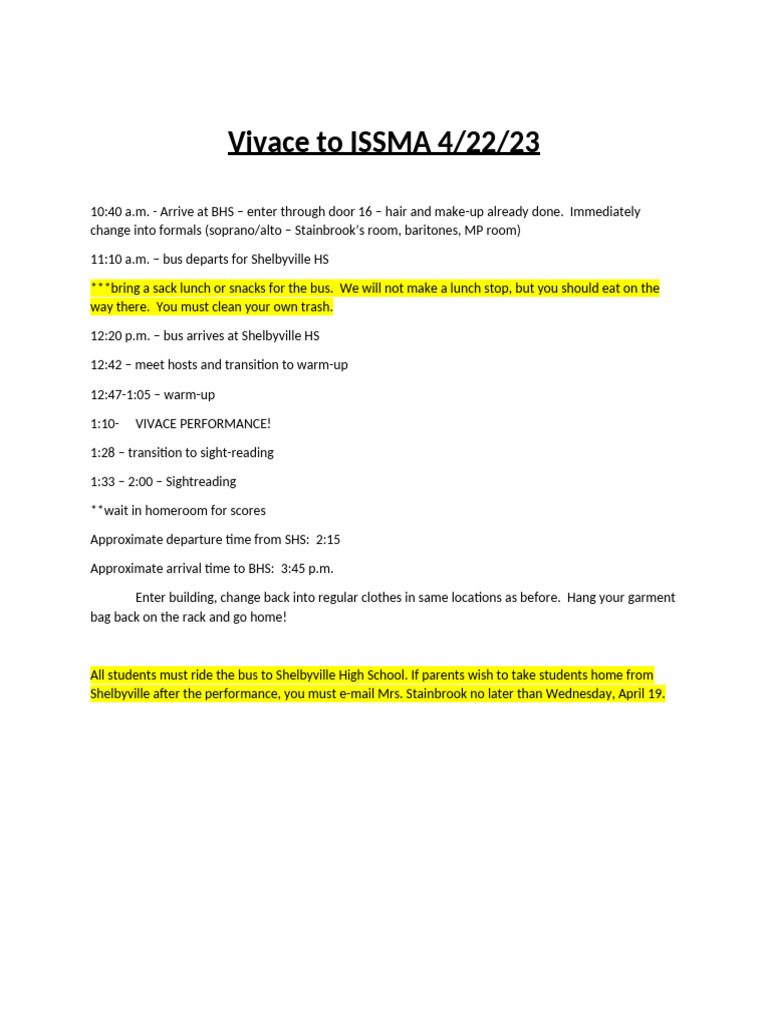 Vivace To ISSMA | PDF