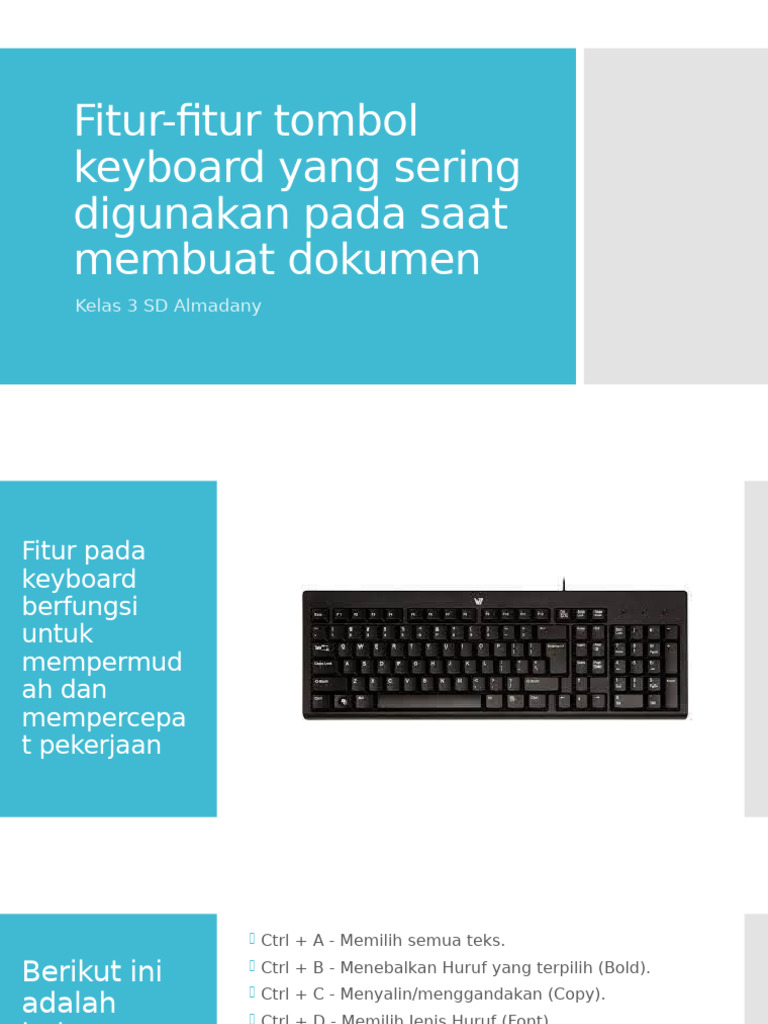 Fitur-Fitur Tombol Keyboard Yang Sering Digunakan Pada Saat | PDF