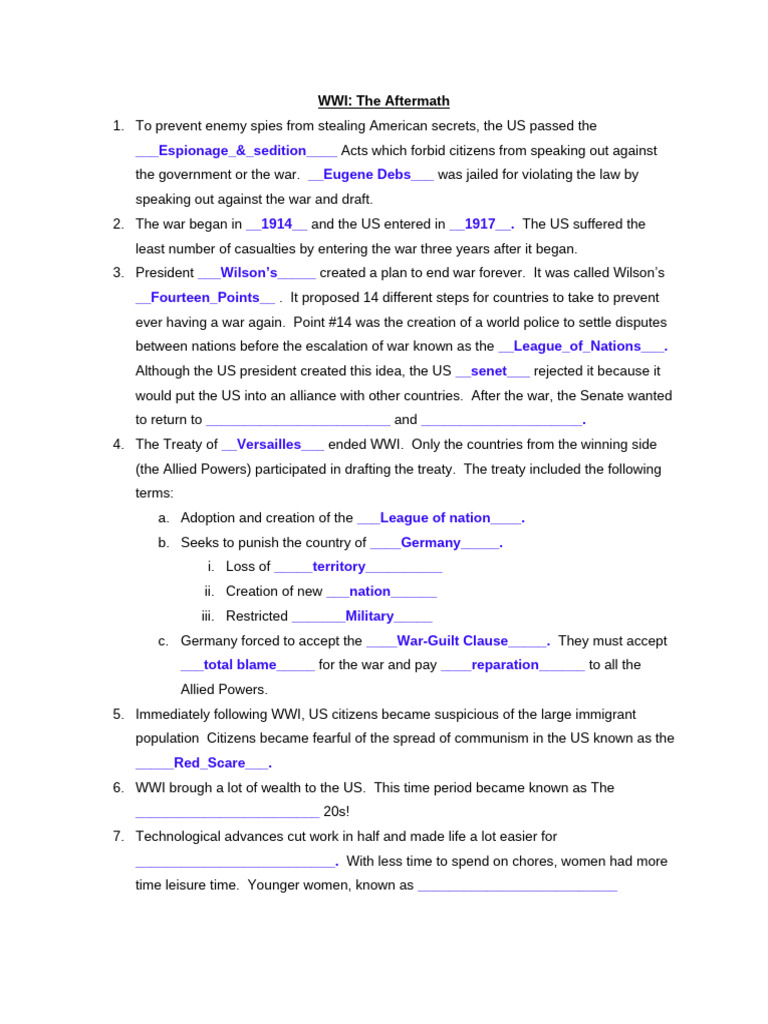 WWI_The Aftermath | PDF