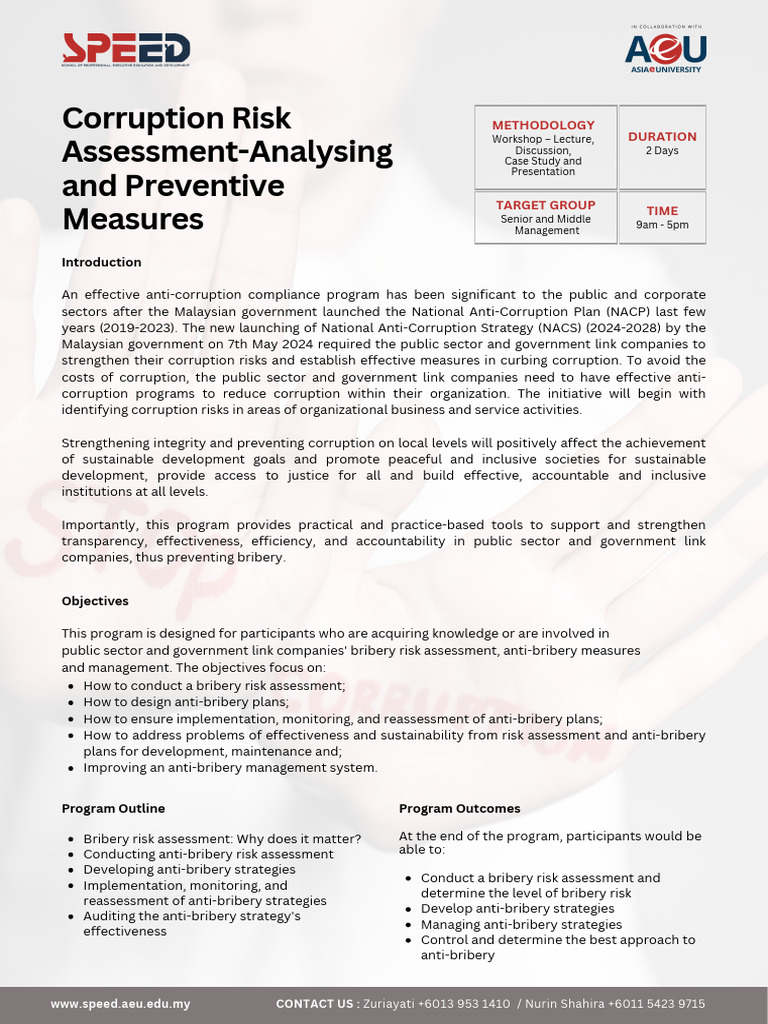Corruption Risk Assessment- Analysing and Preventive Measures | PDF