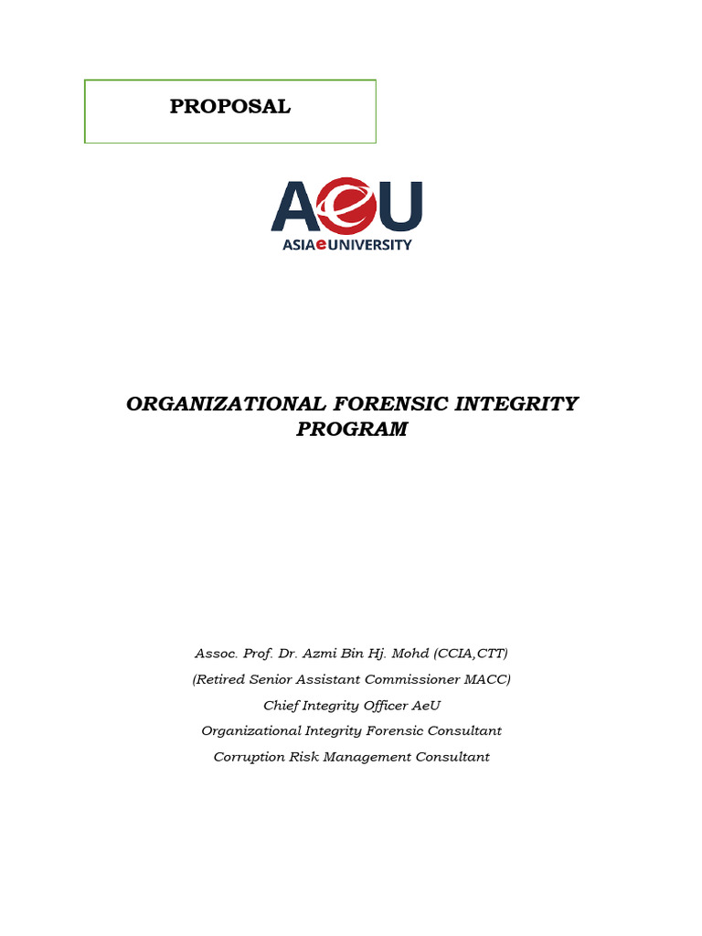 Organizational Forensic Intergrity Program - AeU | PDF