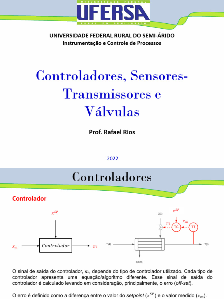 Aula - Controladores-Sensores-Transmissores-Válvulas | PDF