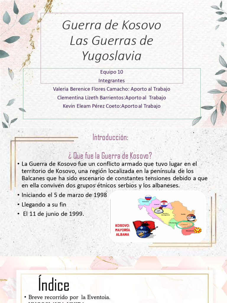 Presentación Las Guerras de Kosovo | PDF | Kosovo | Política