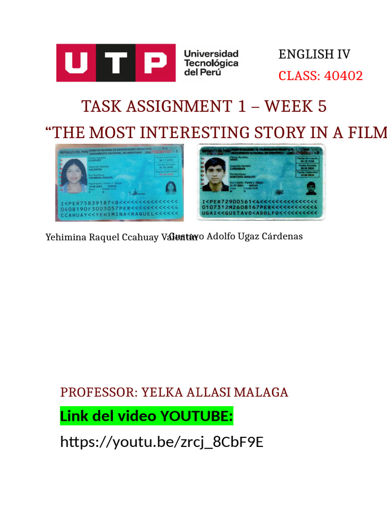 InglesIV Week5 | PDF