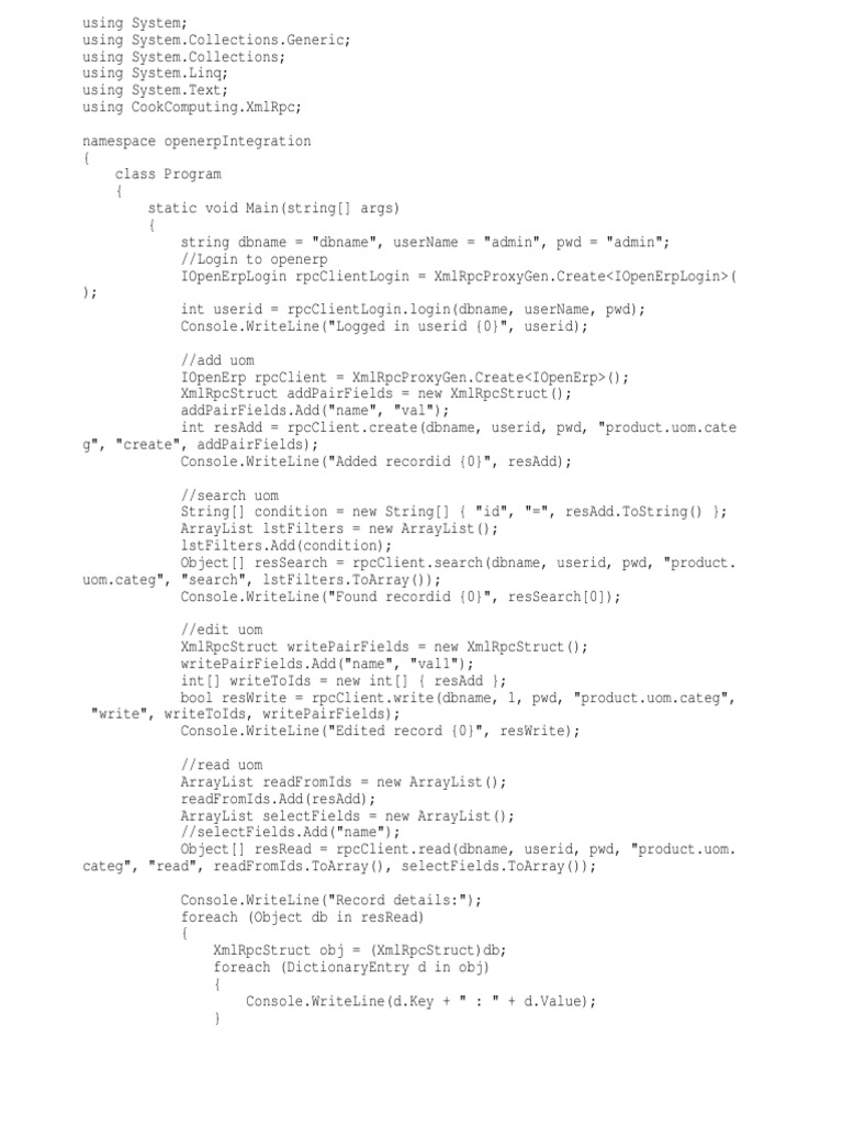 C XMLRPC Example | PDF