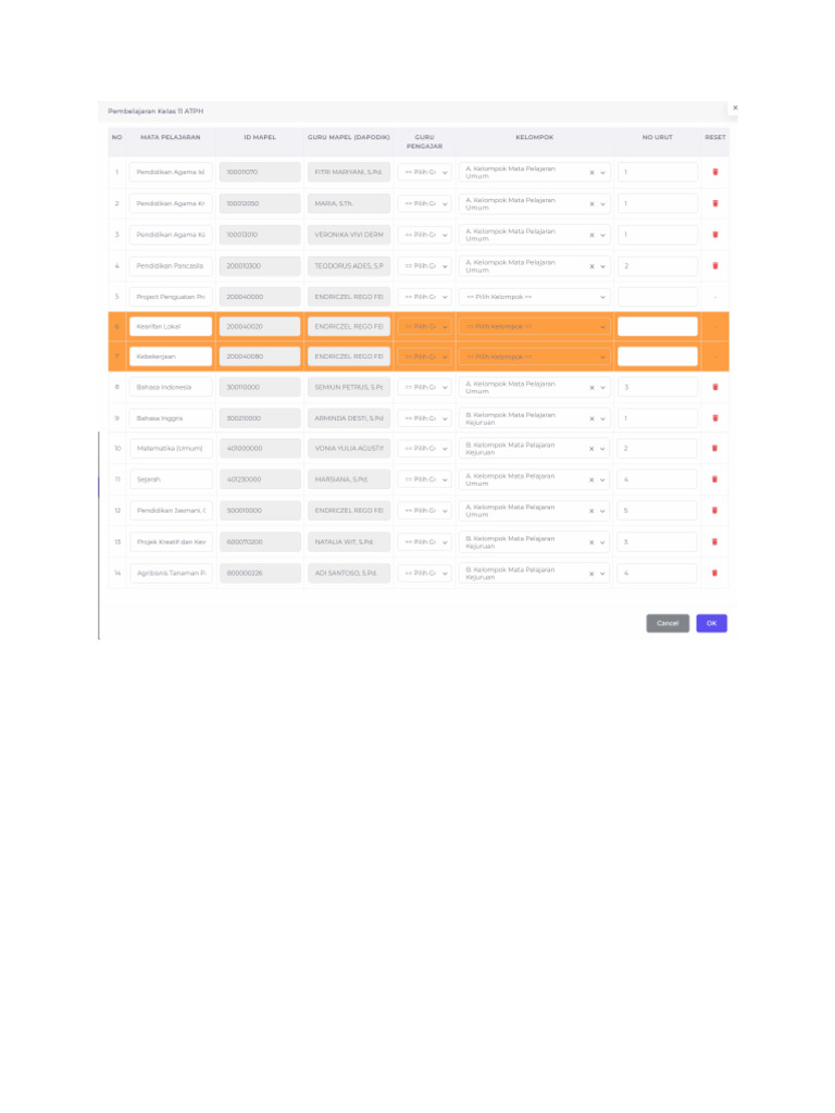 Mapping Erapor V 705 Kelas 11 | PDF