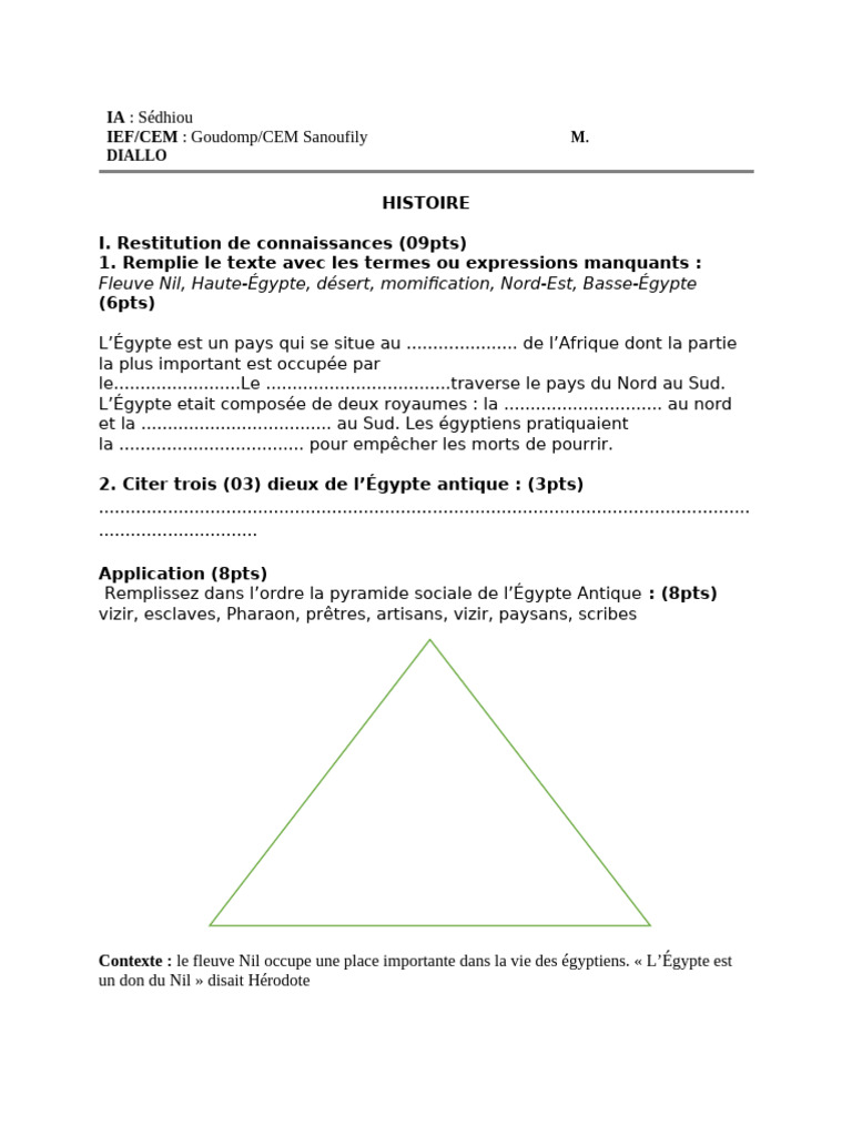 1er Devoir HG Du 2ND Semestre | PDF