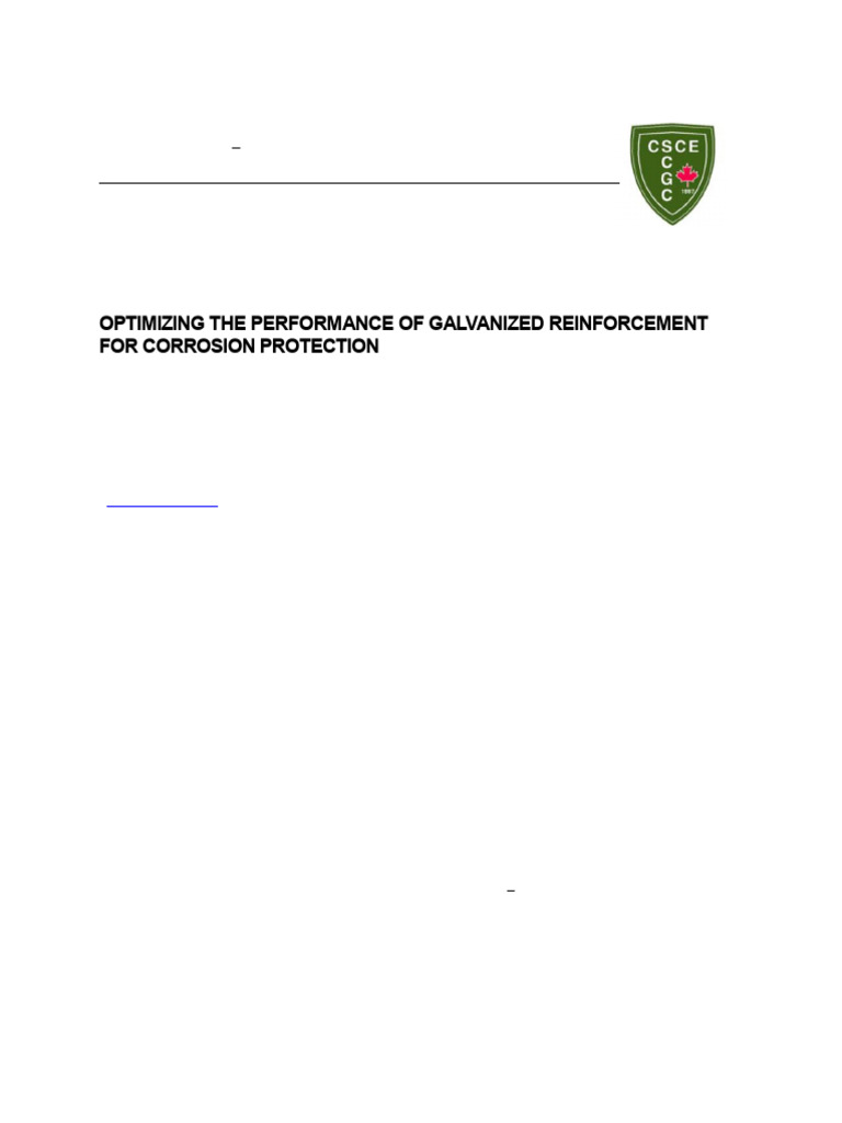 01 Optimizing - Galvanized - Rebar-Corrosion Protection | PDF