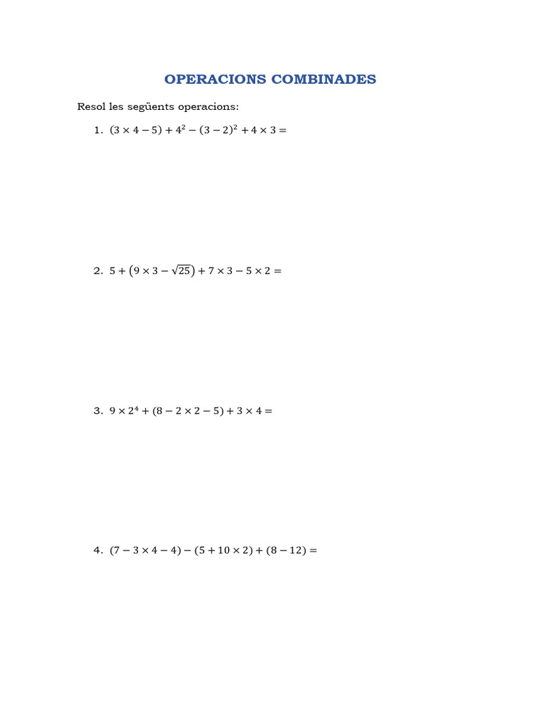 Operacions Combinades | PDF
