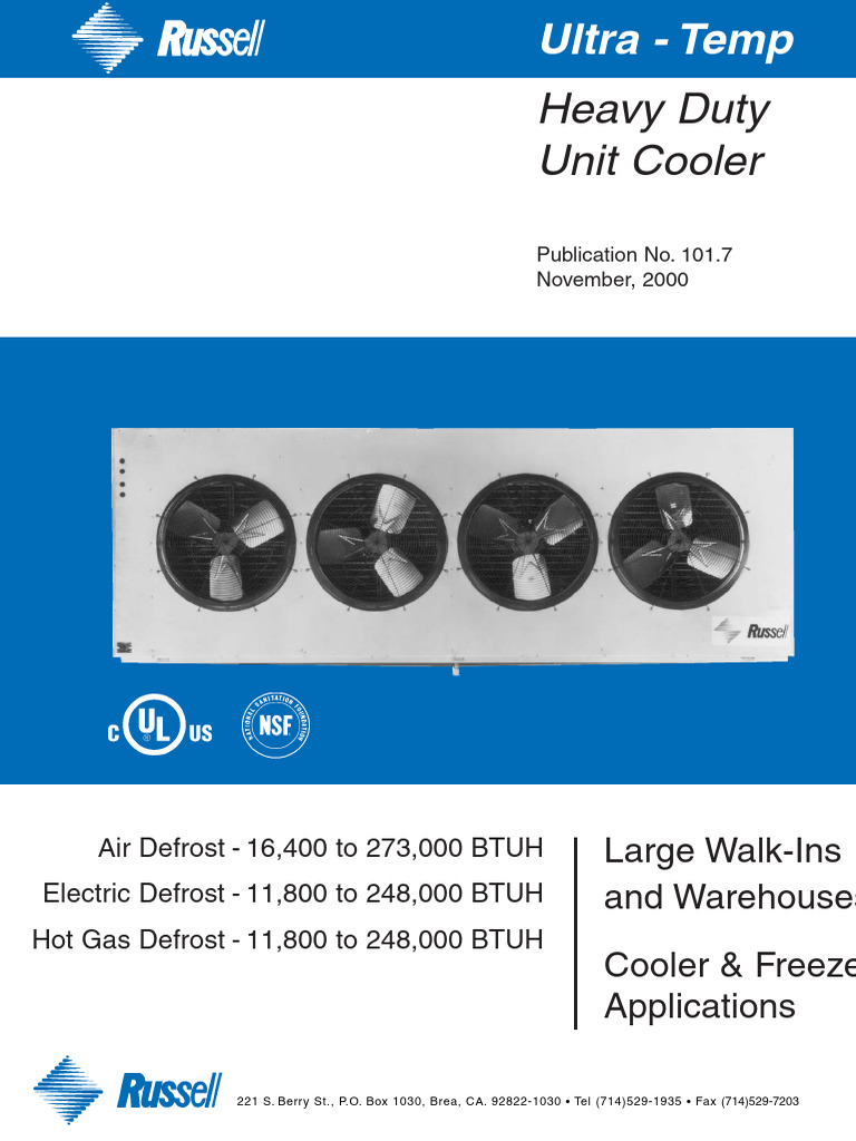 Russell Ultra Temp Heavy Duty Unit Cooler | PDF