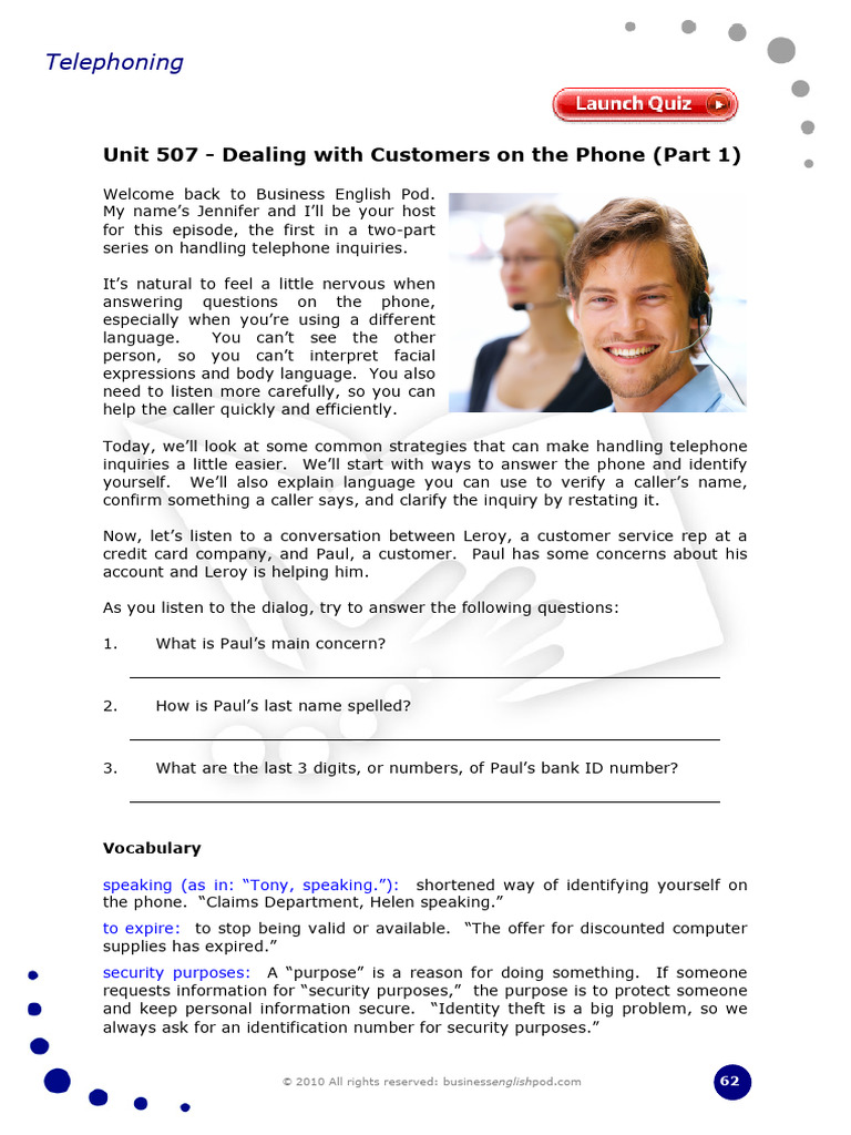 507SN Telephoning | PDF