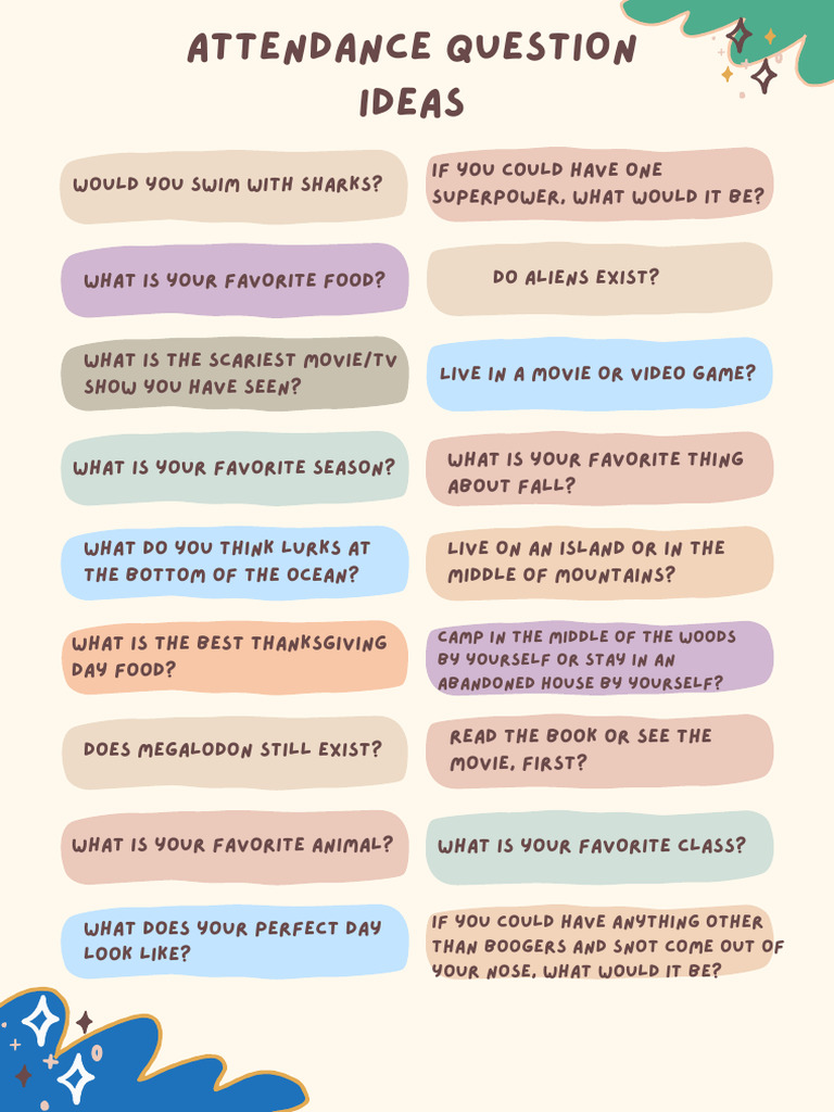 36 Attendance Questions | PDF