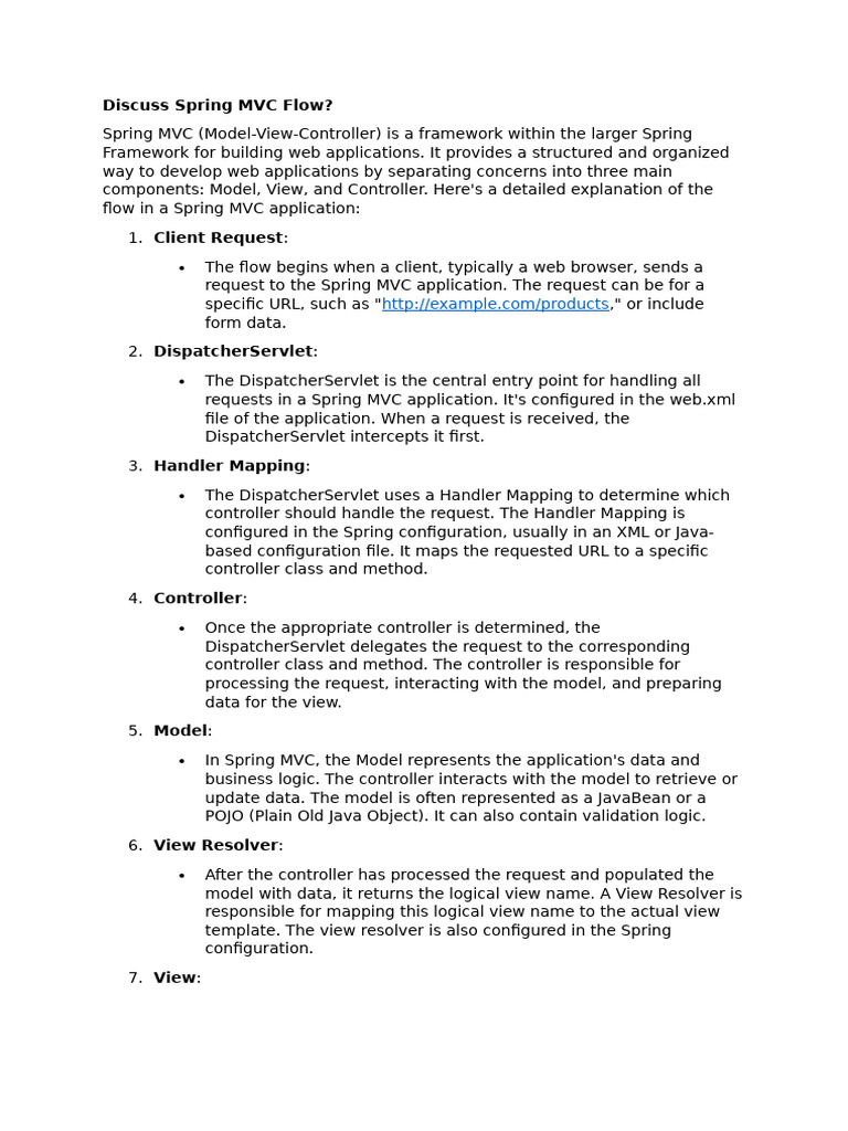Discuss Spring MVC Flow | PDF