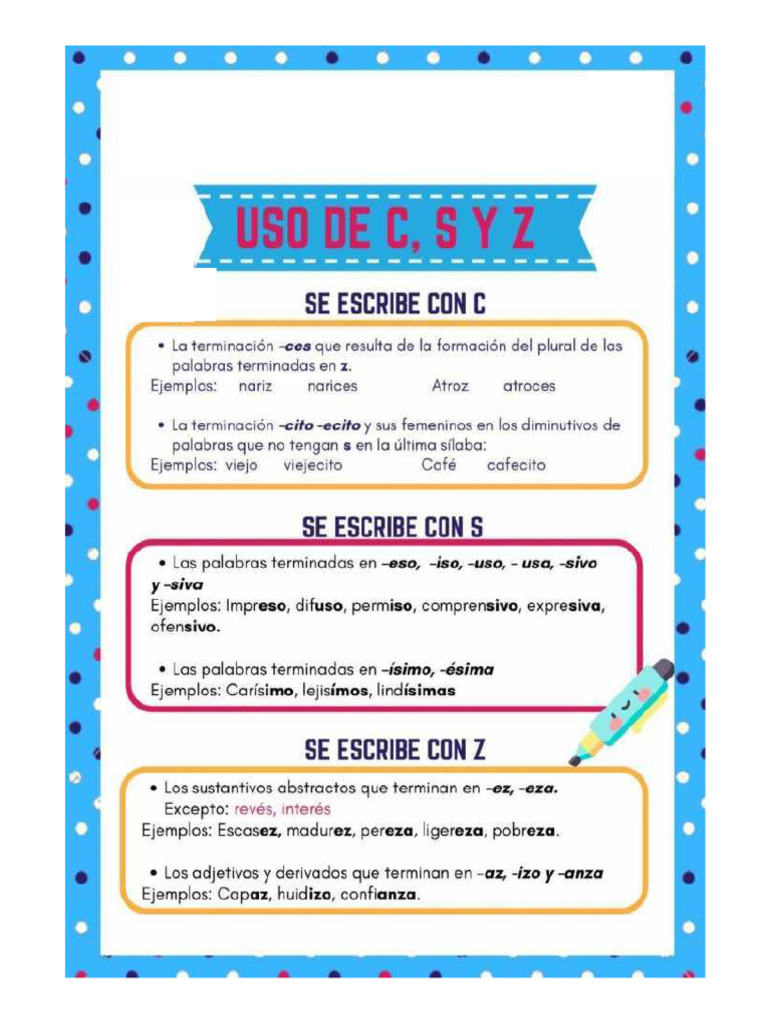 REGLAS ORTOGRÁFICAS-EJERCICIOS 1_C, S y Z | PDF