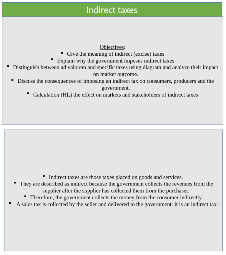 Indirect Taxes | PDF