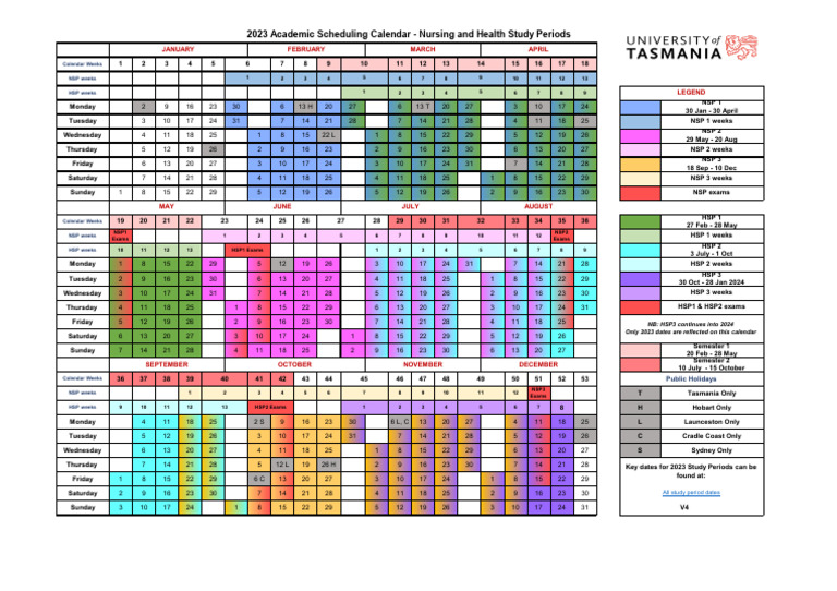2023 Nursing and Health Study Periods Calendar Final V4 | PDF