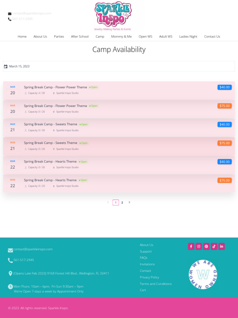 Camp Availability - Sparkle Inspo | PDF