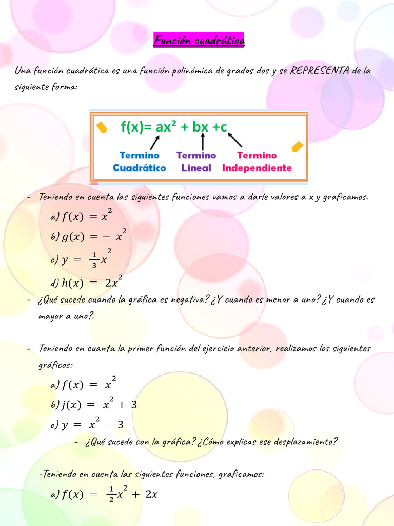 Función Cuadrática | PDF