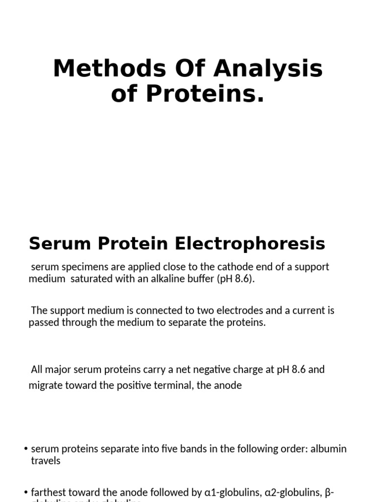 Methods of Analysis of Proteins | PDF