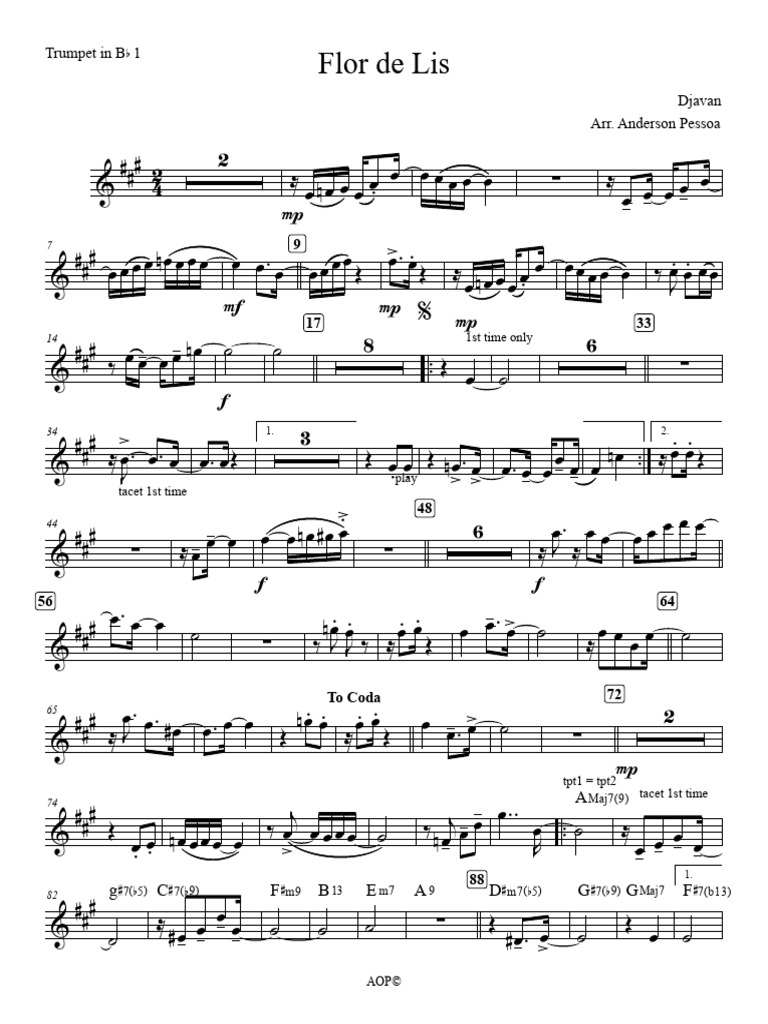 Flor de Lis 1st trumpet | PDF