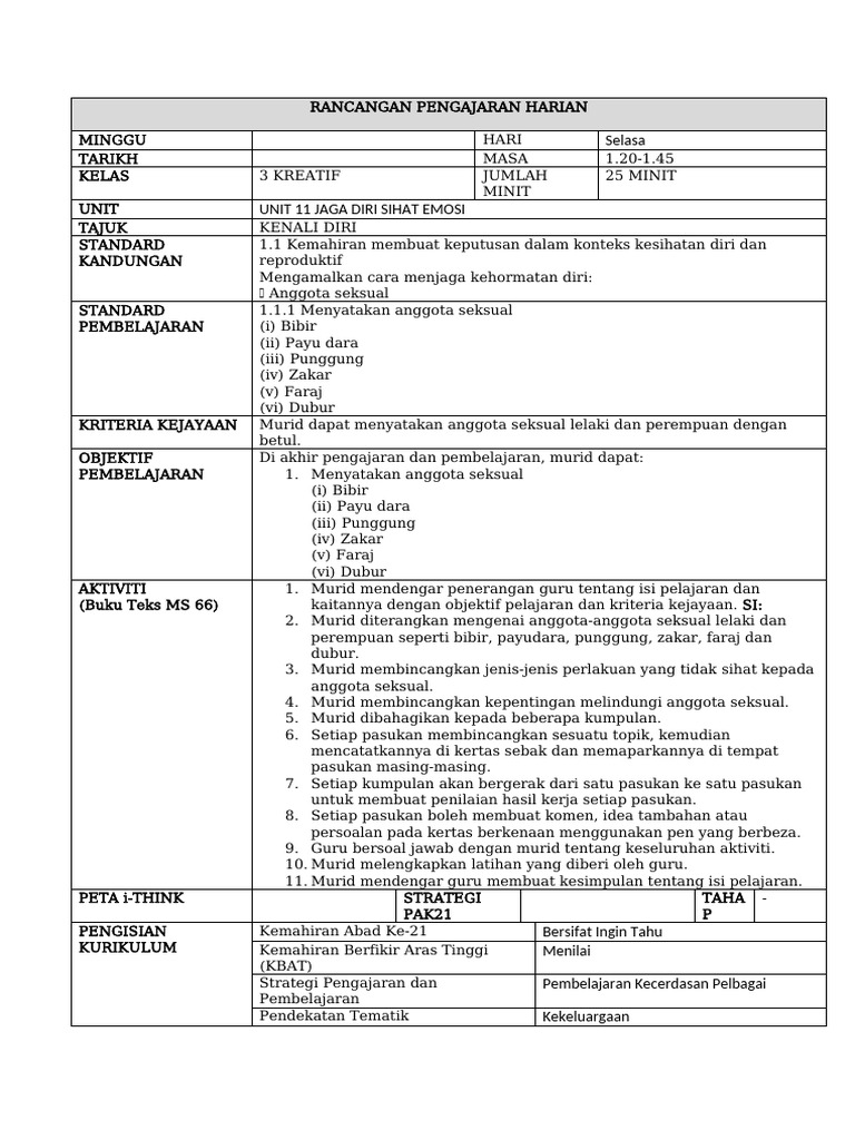 RPH PK 3 Kreatif M6 Hingga M10 | PDF