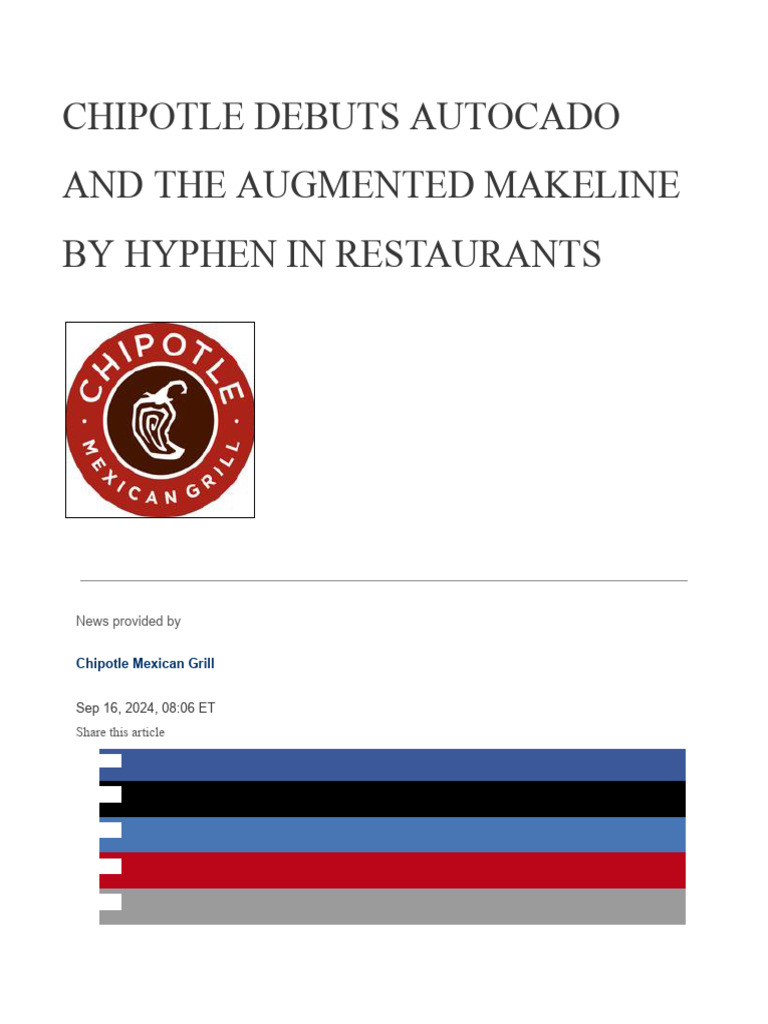 Chipotle Debuts Autocado and The Augmented Makeline by Hyphen in Restaurants | PDF
