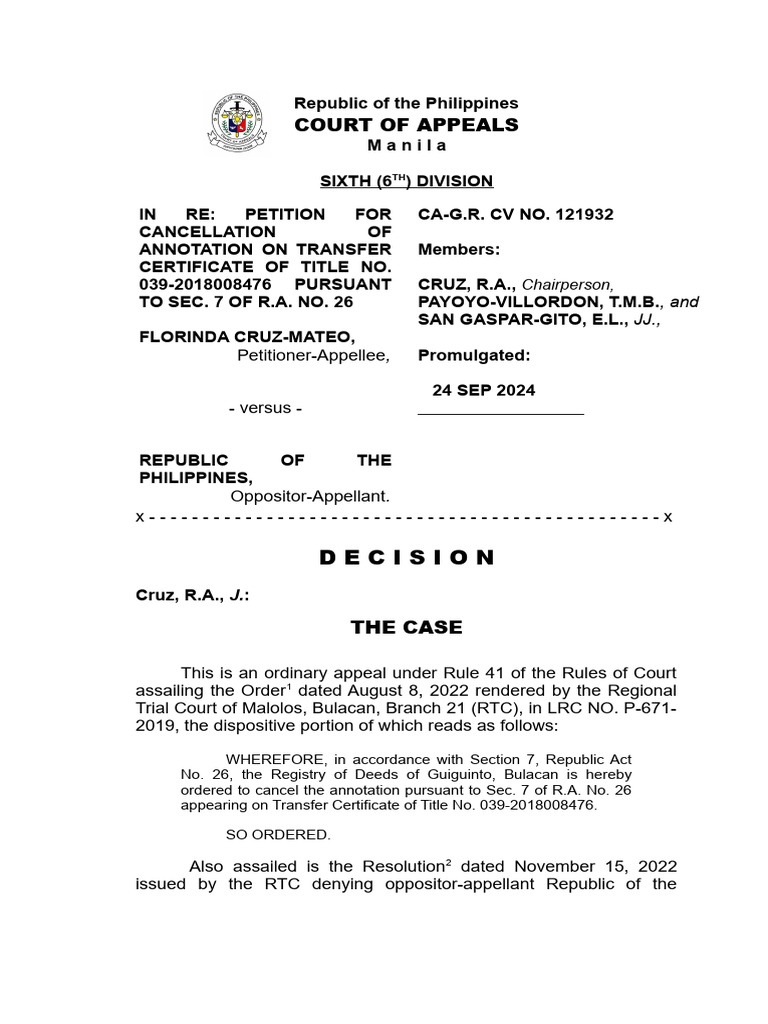 Court of Appeals: Decision | PDF