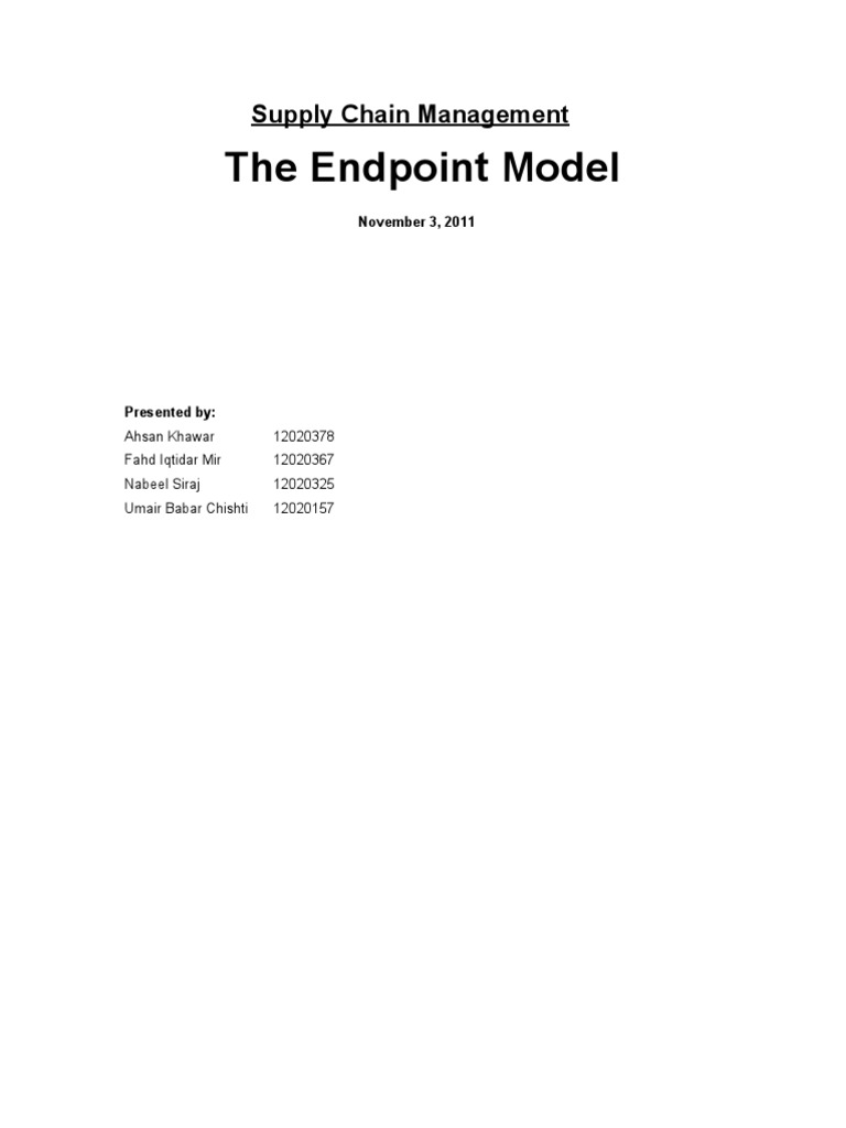 Endpoint Model | PDF | Inventory | Supply Chain