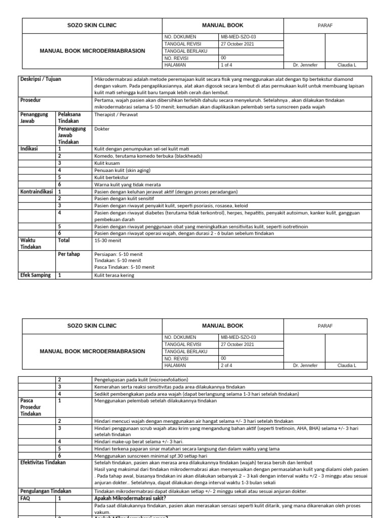 MB-MED-SZO-03 - Microdermabrasion | PDF