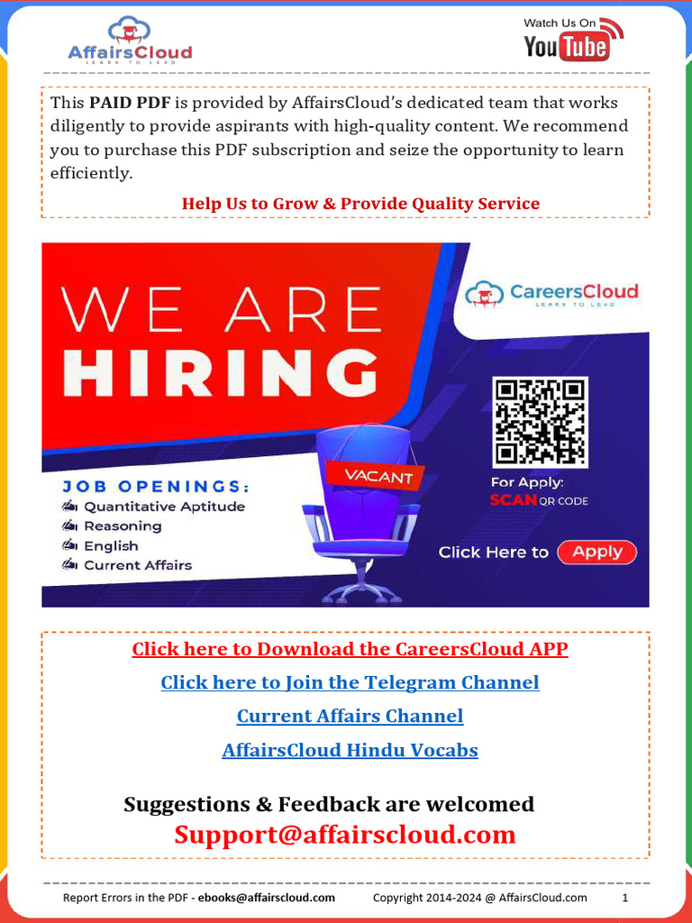 Current Affairs Hindi Q&A PDF September 25 2024 by Affairscloud | PDF