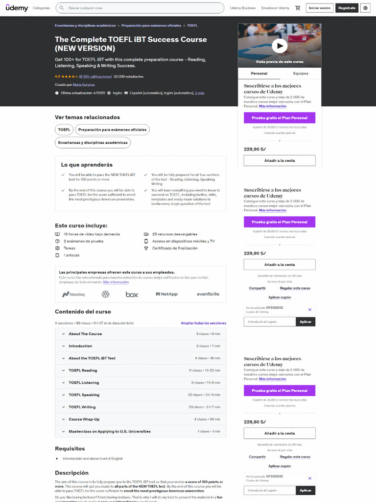 00 The Complete TOEFL IBT Success Course (NEW VERSION) | PDF