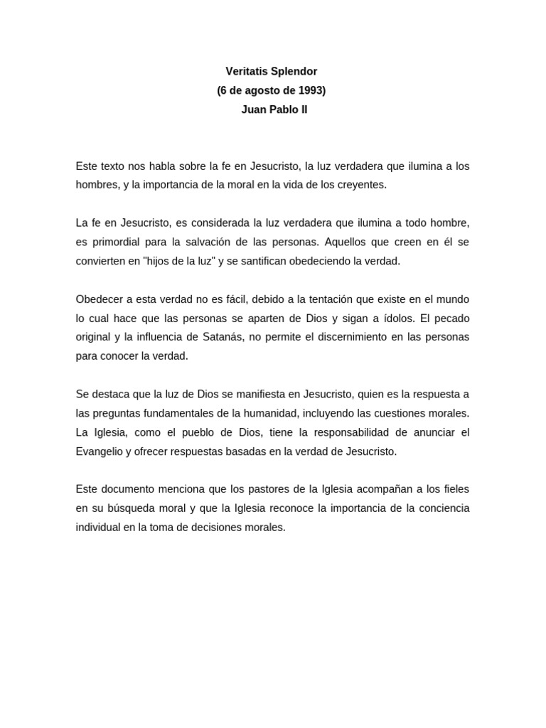 Veritatis Splendor | PDF
