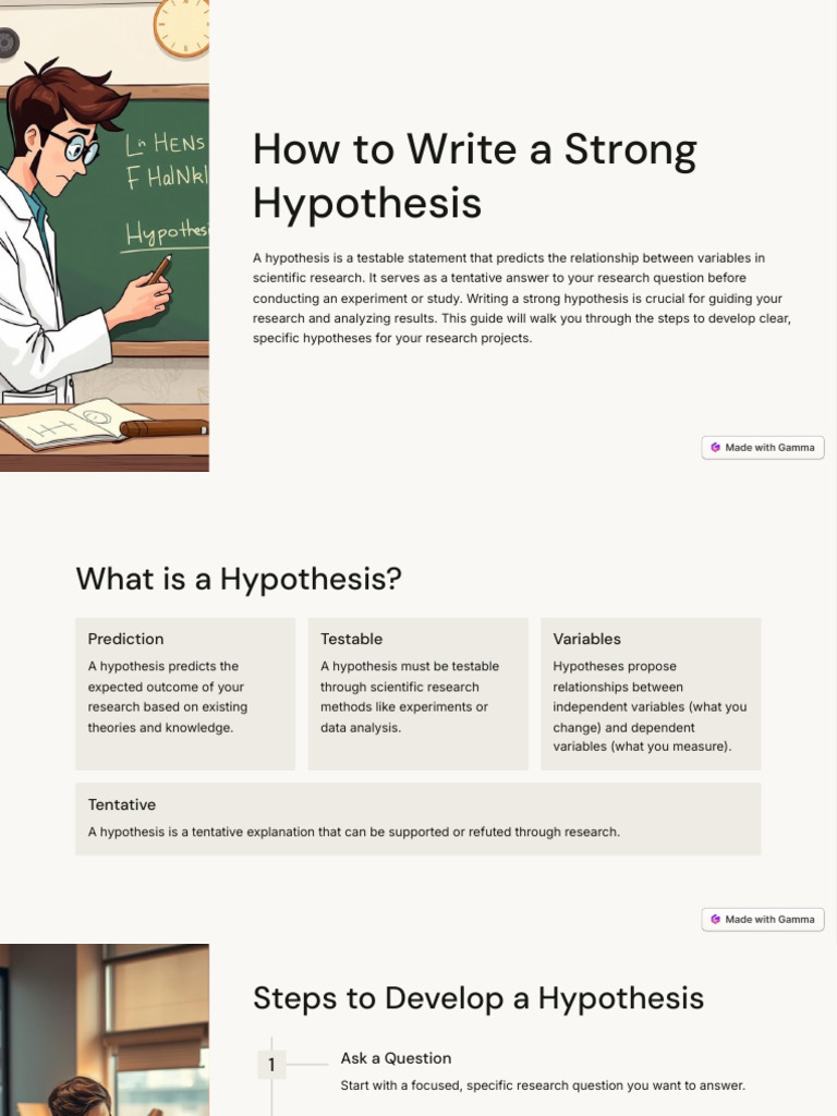 How To Write A Strong Hypothesis | PDF