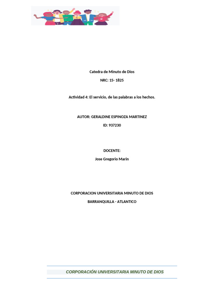 Catedra de Minuto de Dios ACT.4 | PDF