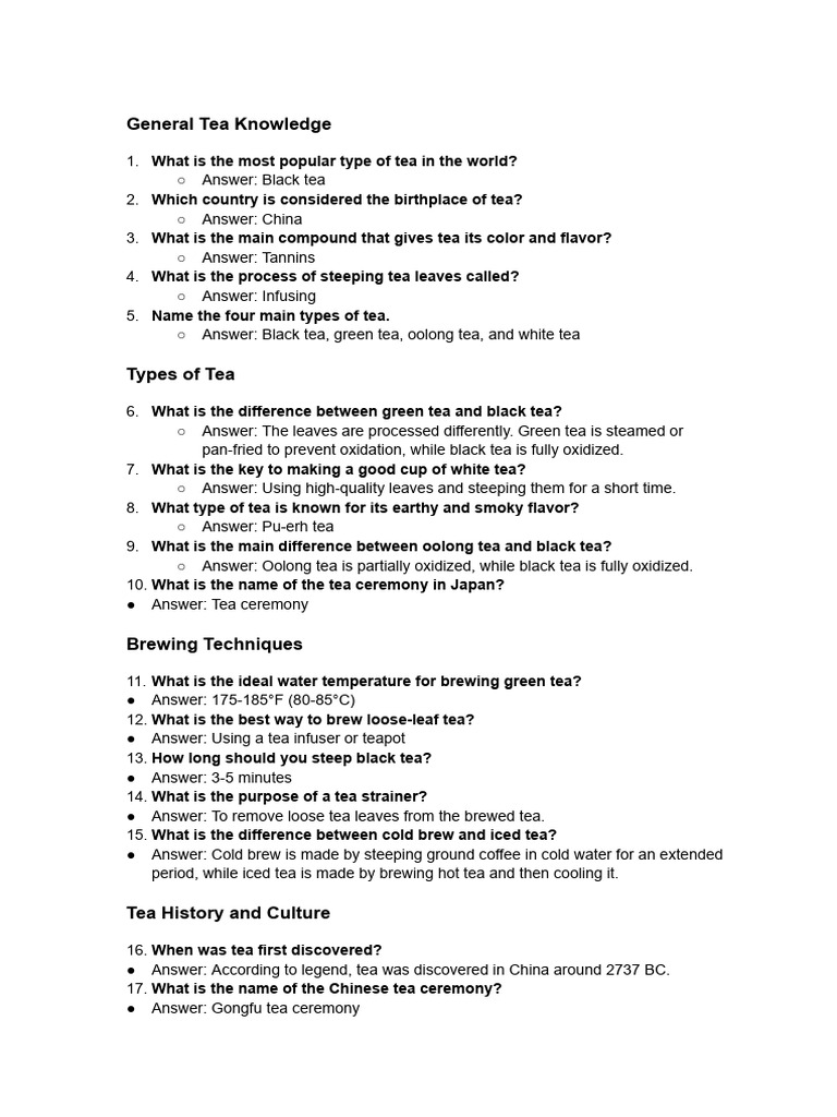 General Tea Knowledge | PDF