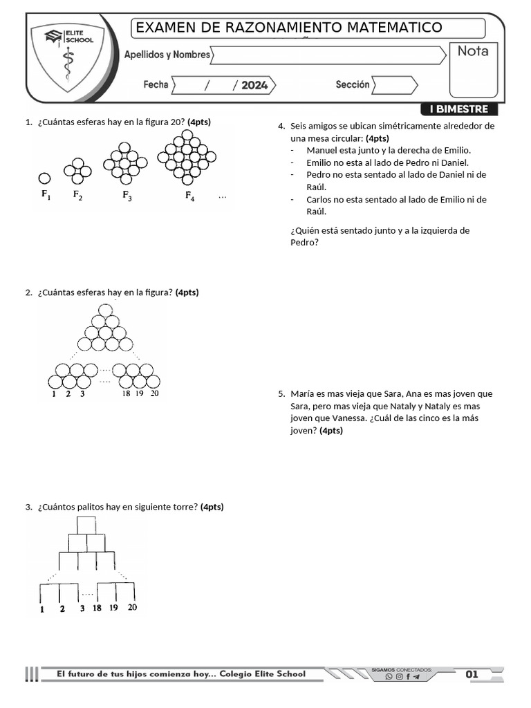 EXAMEN BIMESTRAL 2DO SEC. RM (A-B) | PDF