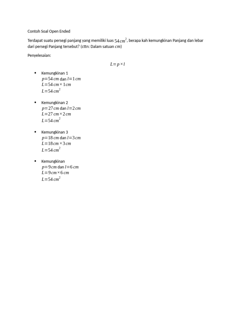 Contoh Soal Open Ended | PDF