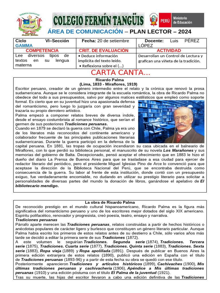 Control de Lect. N°17 - CARTA CANTA-Gamma | PDF