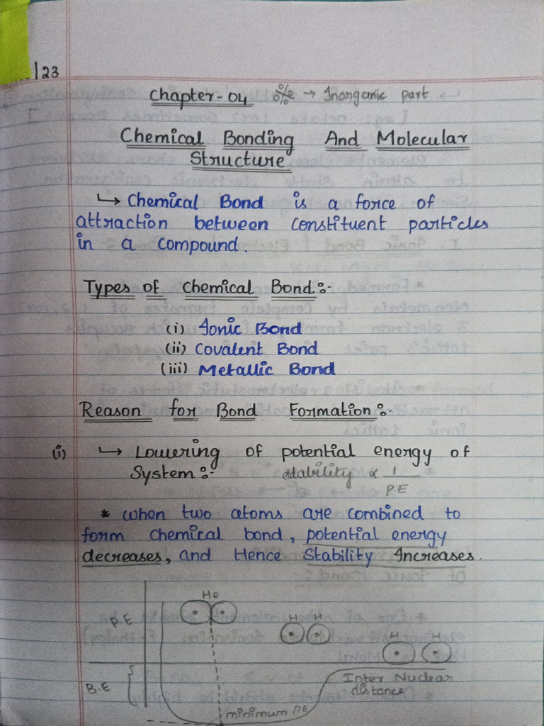 Chemical Bonding - 01 Notes | PDF