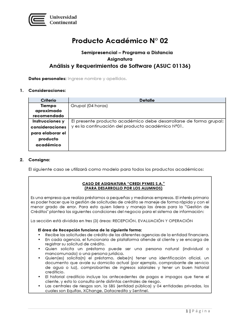 Producto Académico 02 (Entregable) ULTIMA VERSION | PDF | Bancos | Crédito
