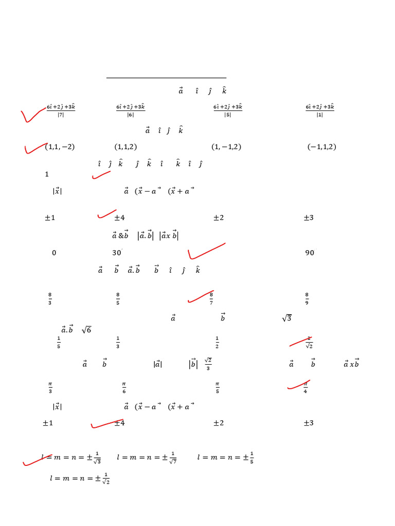 Vectors - 10 MCQs Solution | PDF | Euclidean Vector | Euclid