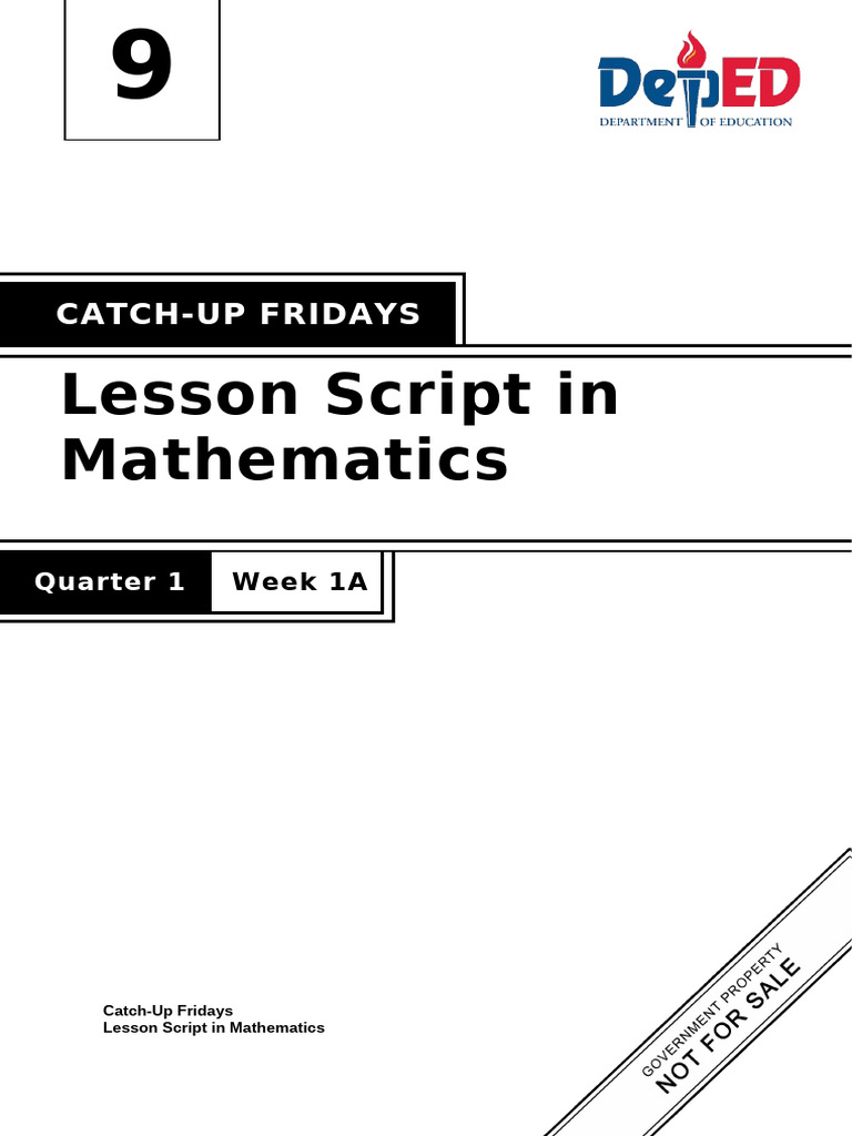 CO-2024-LS-Grade 9-CUF-Math-Q1-W1A-RH | PDF | Equations | Mathematics