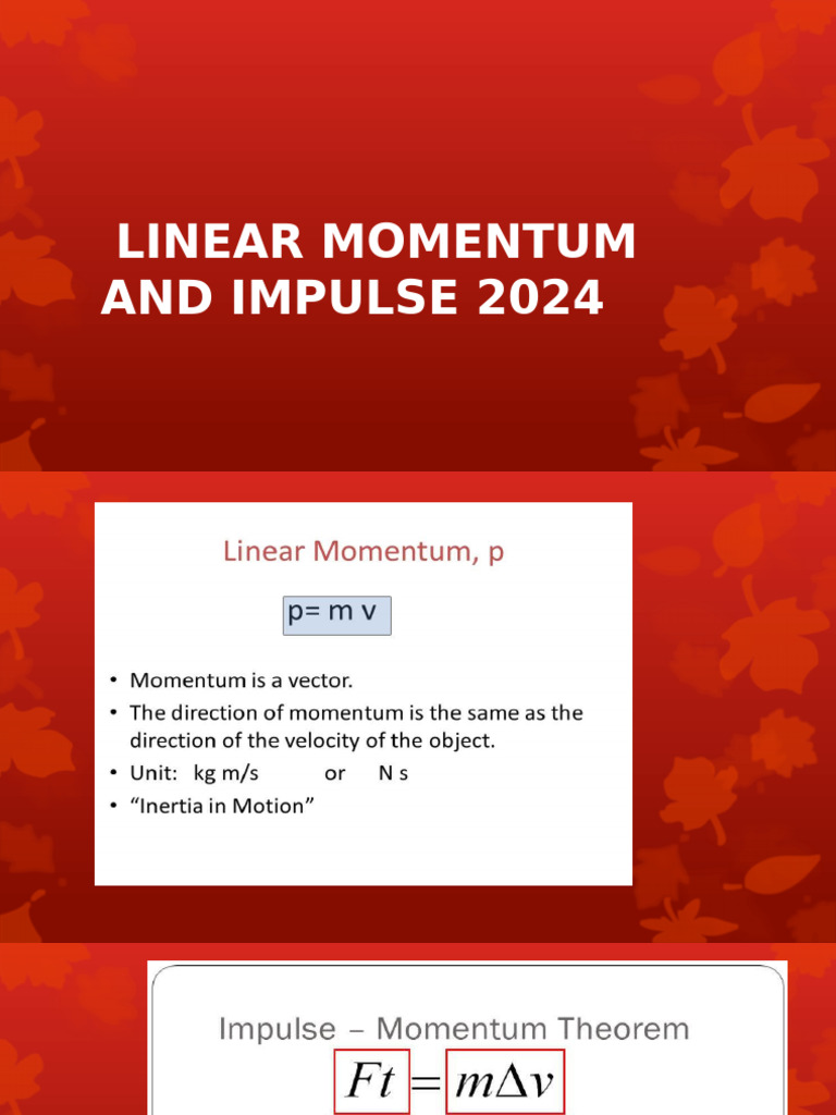 Linear Momentum and Impulse 2024 | PDF