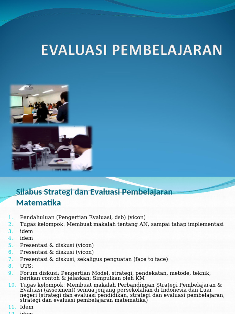 Evaluasi Pembelajaran | PDF