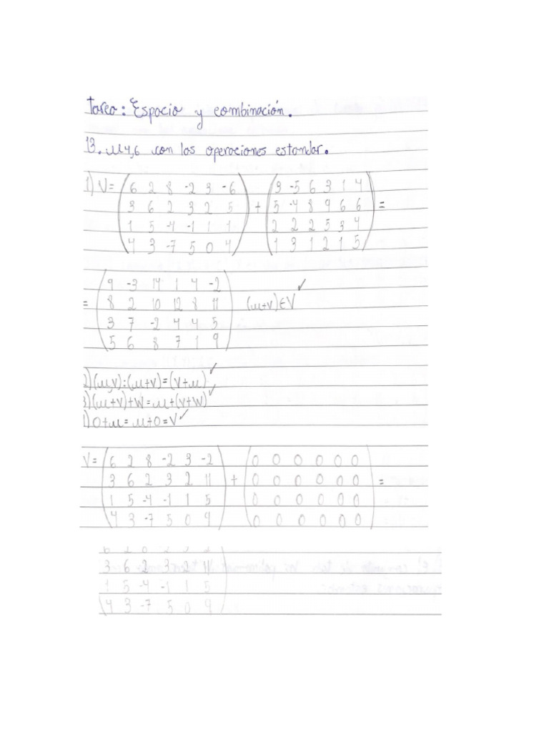 Tarea Espacio Y Combinación | PDF