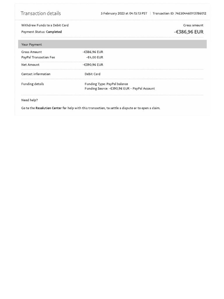 Transaction Withdraw | PDF